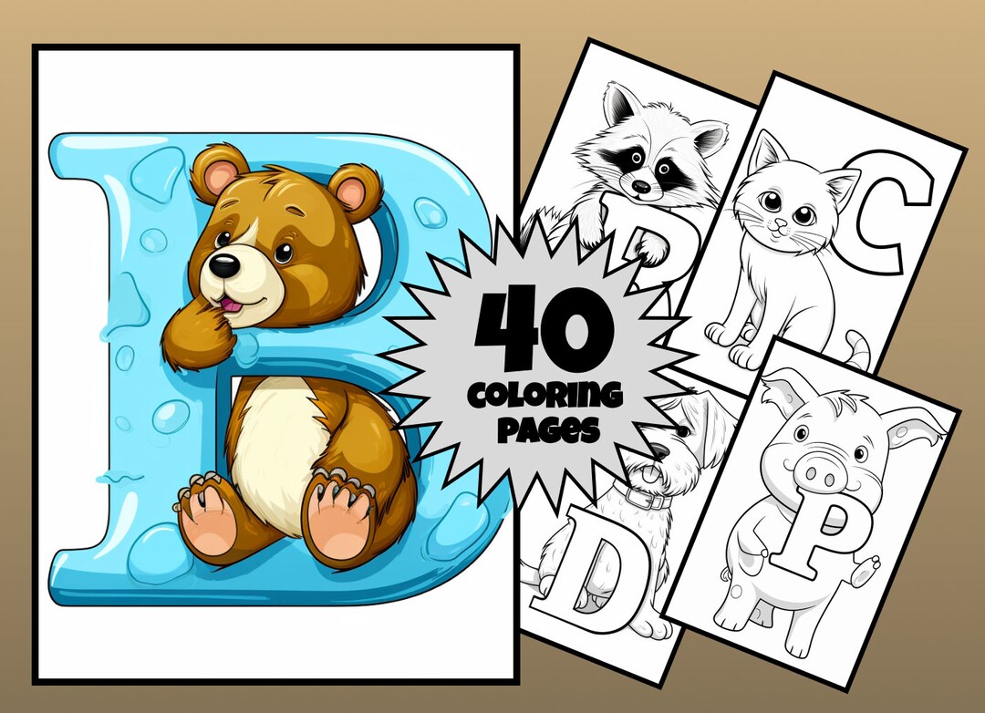 Alphabet Coloring Book, Animal Alphabet, Coloring Sheet for Kids ...
