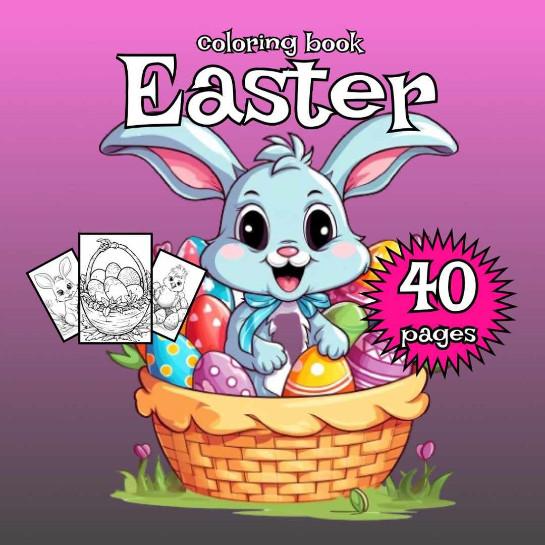 Easter Coloring Book Kids Coloring Pages Easter Attributes: - Etsy