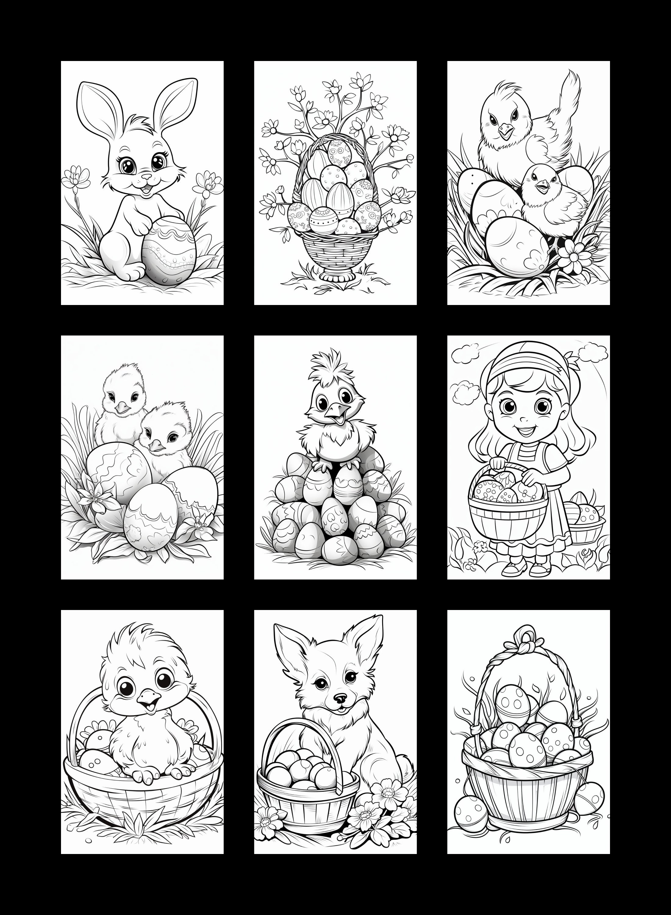 Easter Coloring Book Kids Coloring Pages Easter Attributes: - Etsy