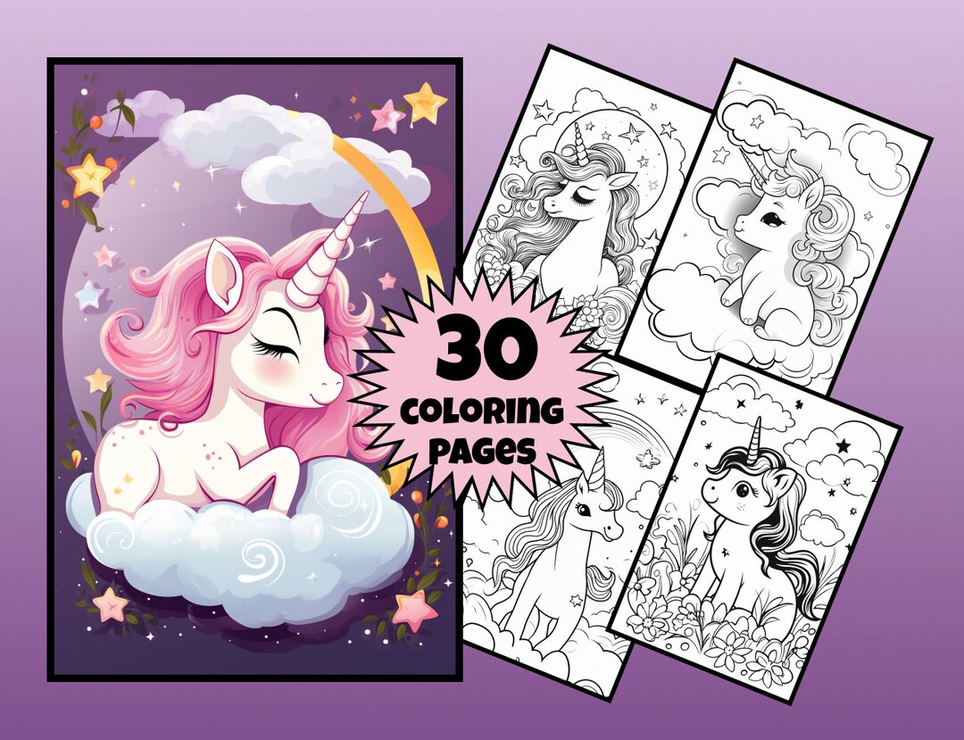Unicorn Coloring Book, Coloring Sheets for Printing, Unicorns PNG ...