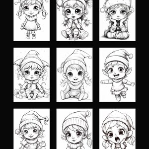 Christmas Elf Coloring Book, Elf PNG, Winter Coloring Page - Etsy
