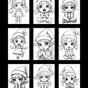 Christmas Elf Coloring Book, Elf PNG, Winter Coloring Page - Etsy