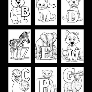 Alphabet Coloring Book, Animal Alphabet, Coloring Sheet for Kids ...