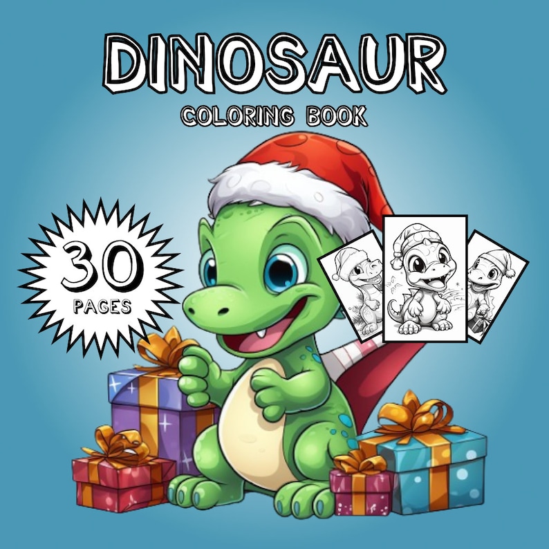 Dinosaur Coloring Pages, Baby Dinosaur Coloring Book, Christmas ...