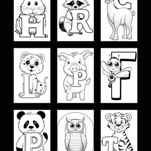 Alphabet Coloring Book, Animal Alphabet, Coloring Sheet for Kids ...
