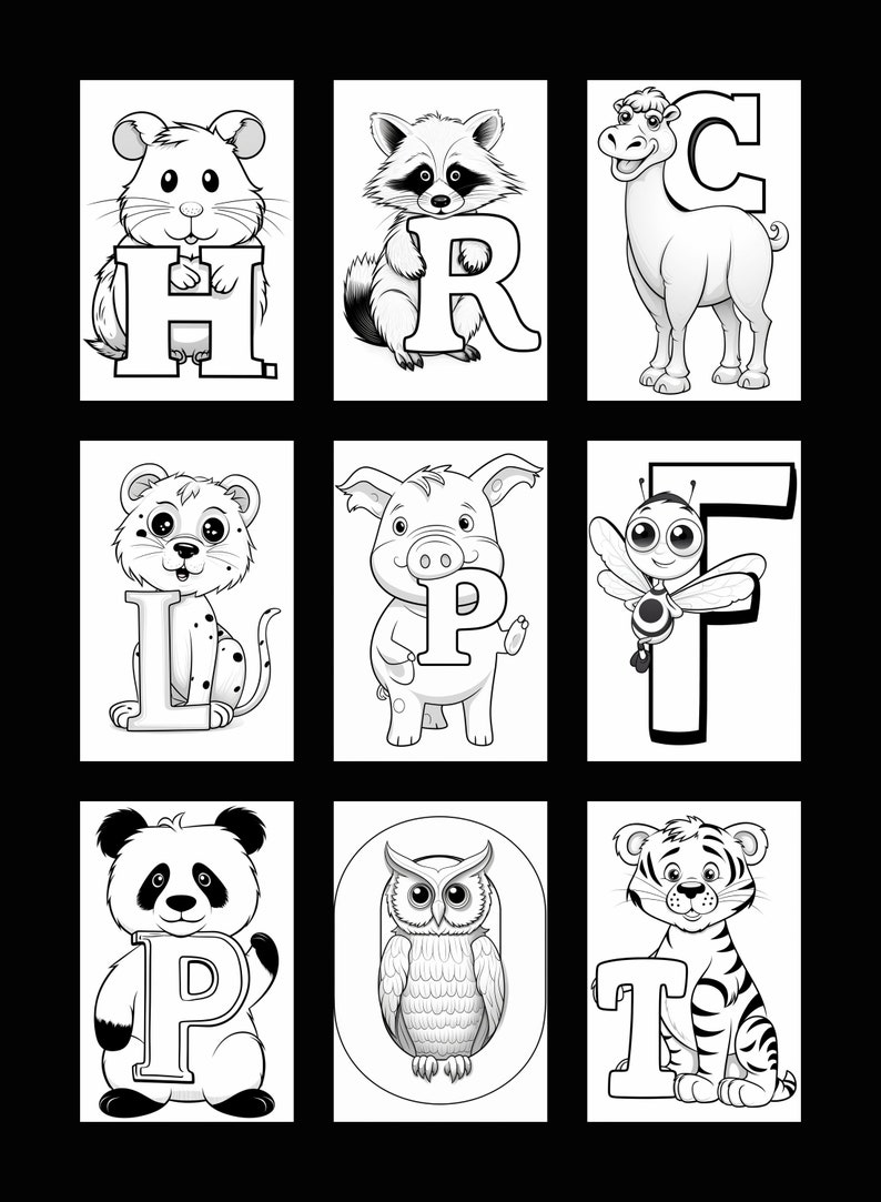 Alphabet Coloring Book, Animal Alphabet, Coloring Sheet for Kids ...