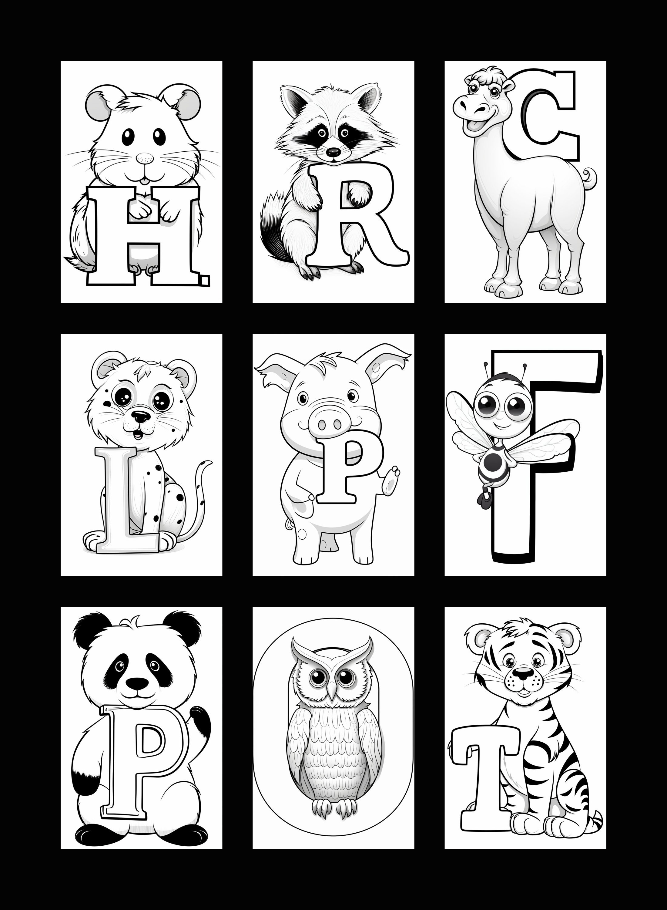 Alphabet Coloring Book, Animal Alphabet, Coloring Sheet for Kids ...