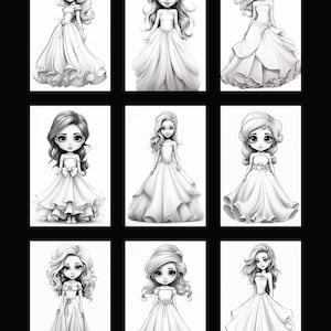 Girl Coloring Page, Fashion Coloring Book, Grayscale Coloring Sheet ...