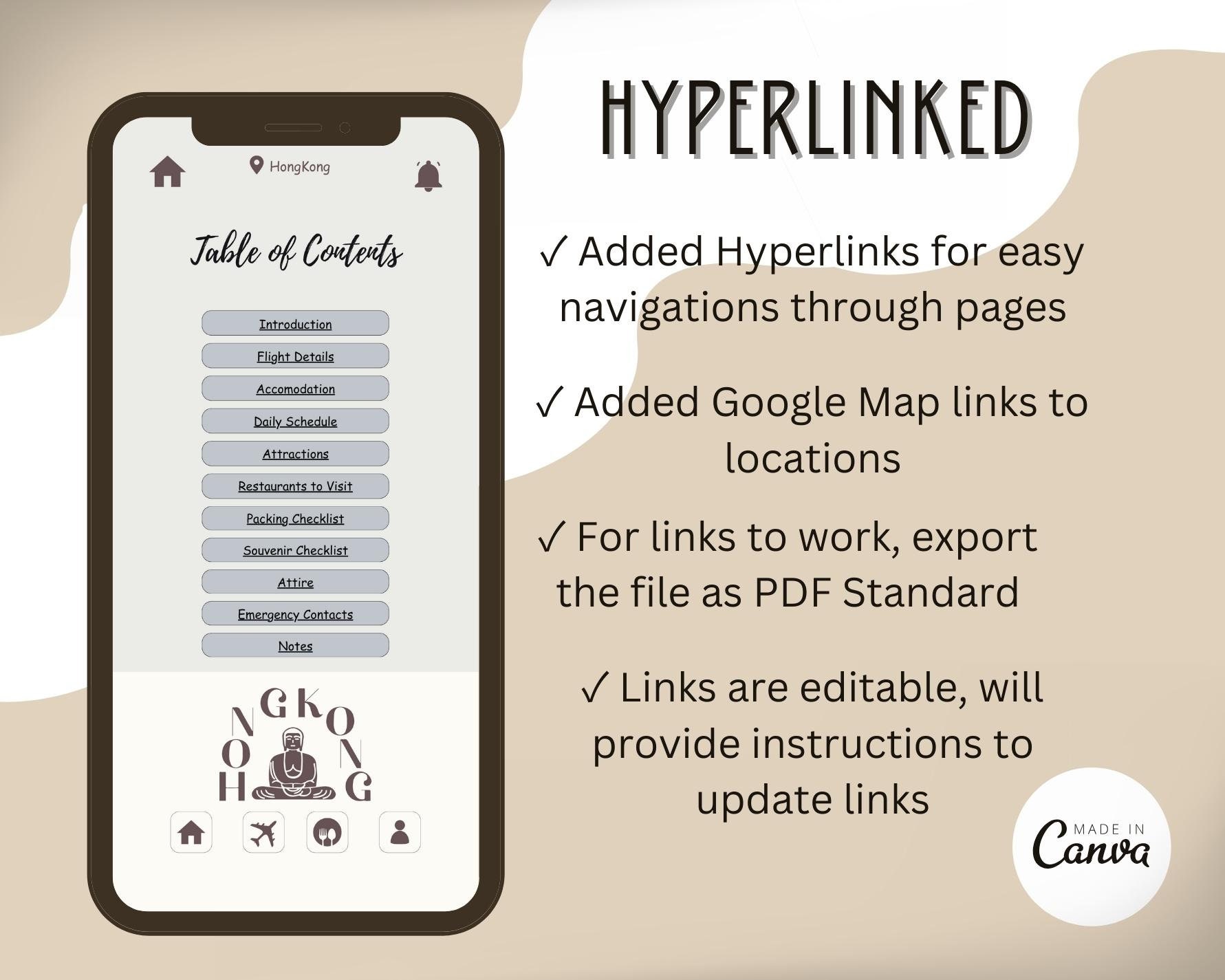 Editable Travel Itinerary Template, Digital Travel Planner, Canva Trip ...