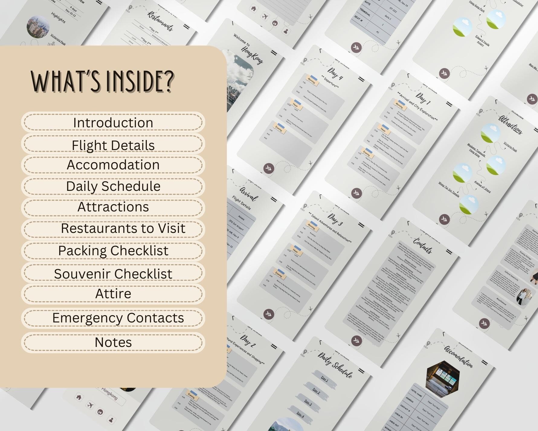 Editable Travel Itinerary Template, Digital Travel Planner, Canva Trip ...