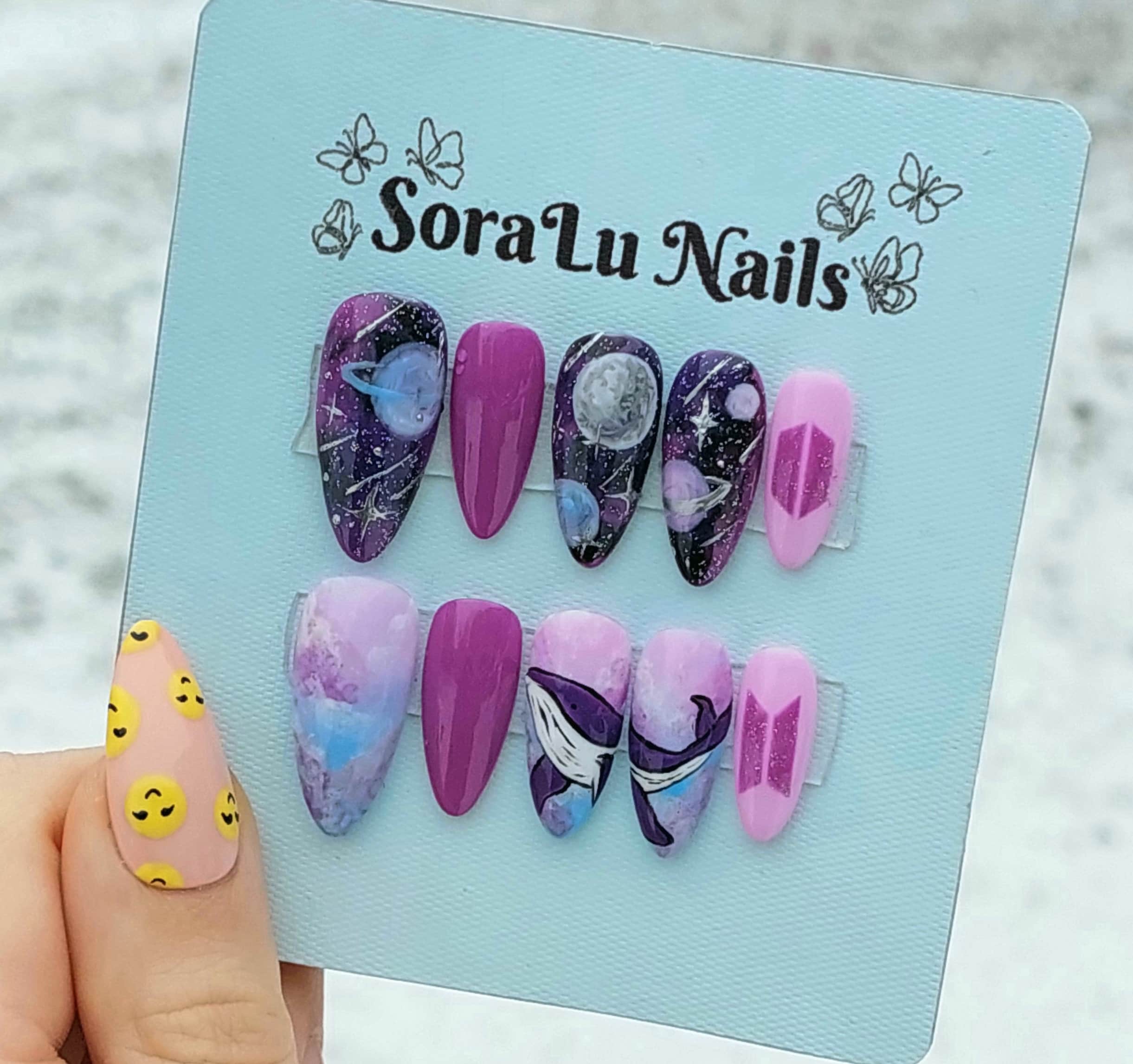 Handmade BTS ARMY Press on Nails BTS Press on Nails Unique Kpop Nails ...