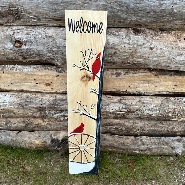 Cardinal Welcome Sign - Etsy
