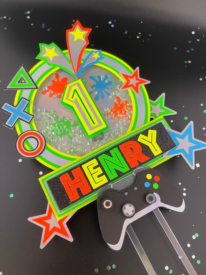 Neon Cake Topper: Glow in the Dark Party Decoration - Etsy