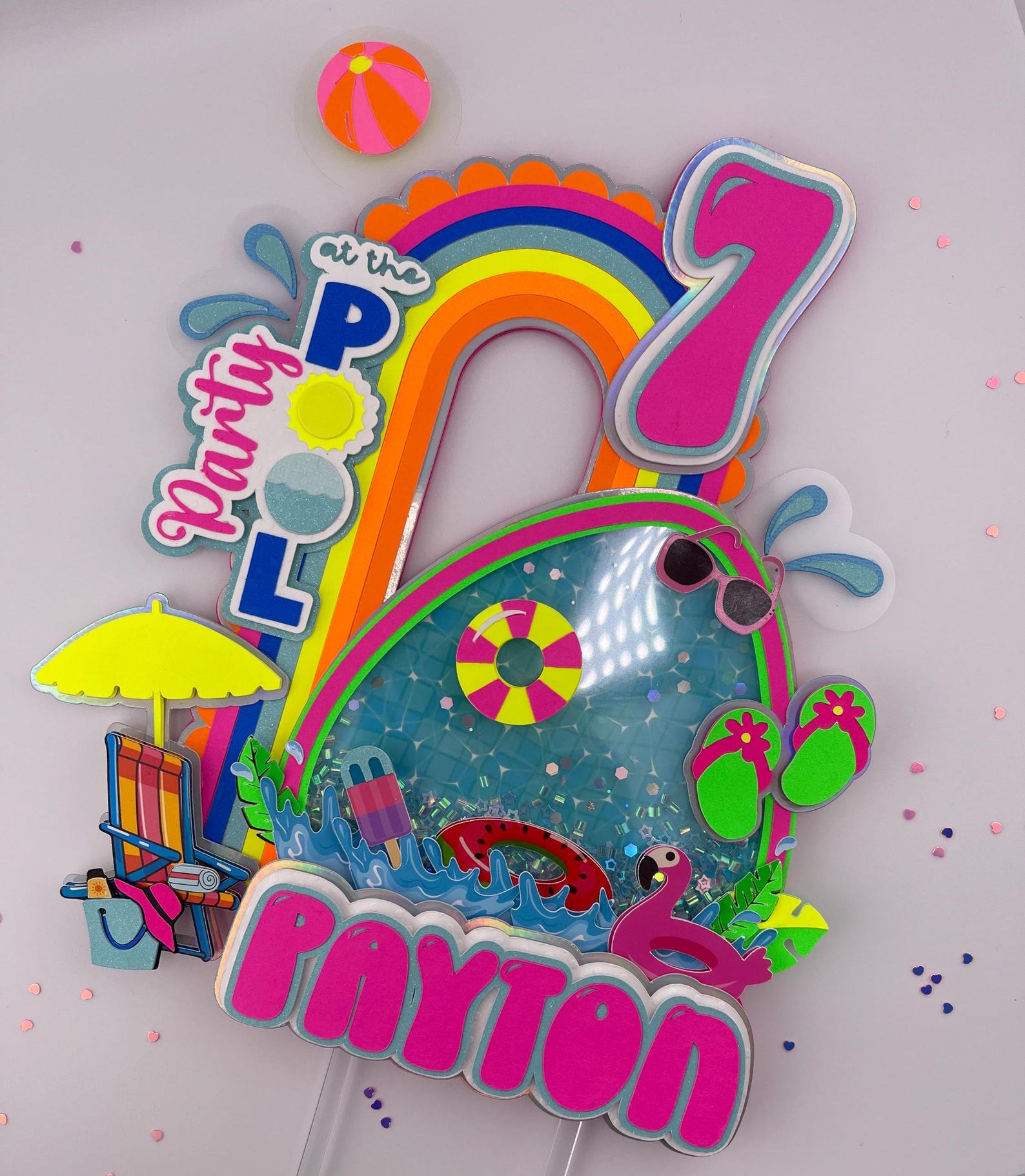 Custom Pool Party Cake Topper,fun and Colorful Decoration for Summer ...