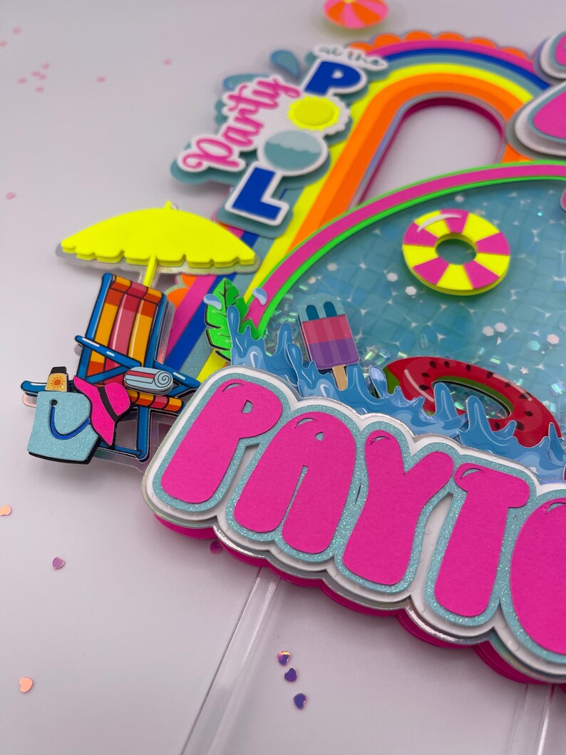 Custom Pool Party Cake Topper,fun and Colorful Decoration for Summer ...
