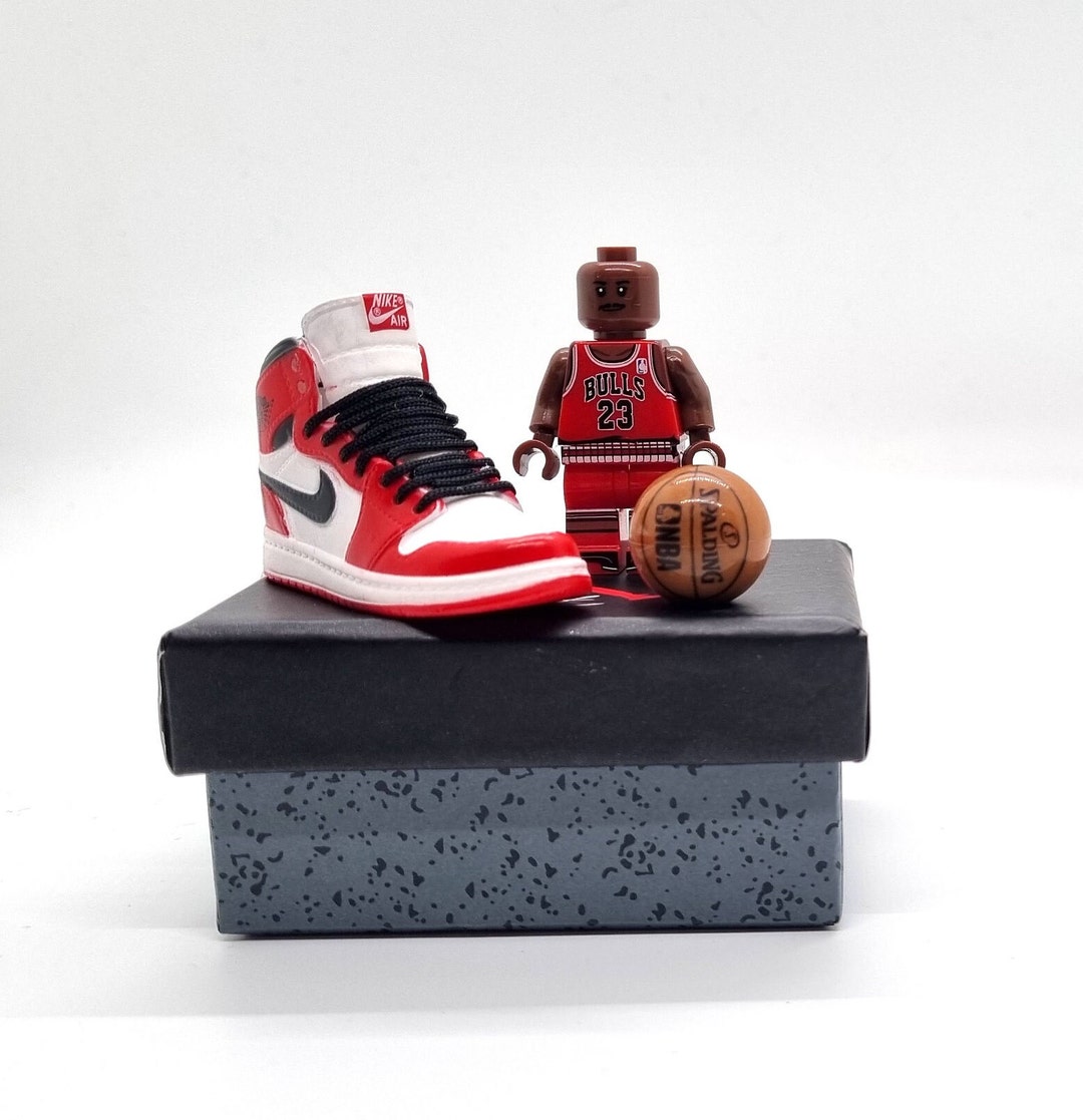 Sneaker Keyring & Micheal Jordan Custom Minifig Hand Assembled - Etsy UK
