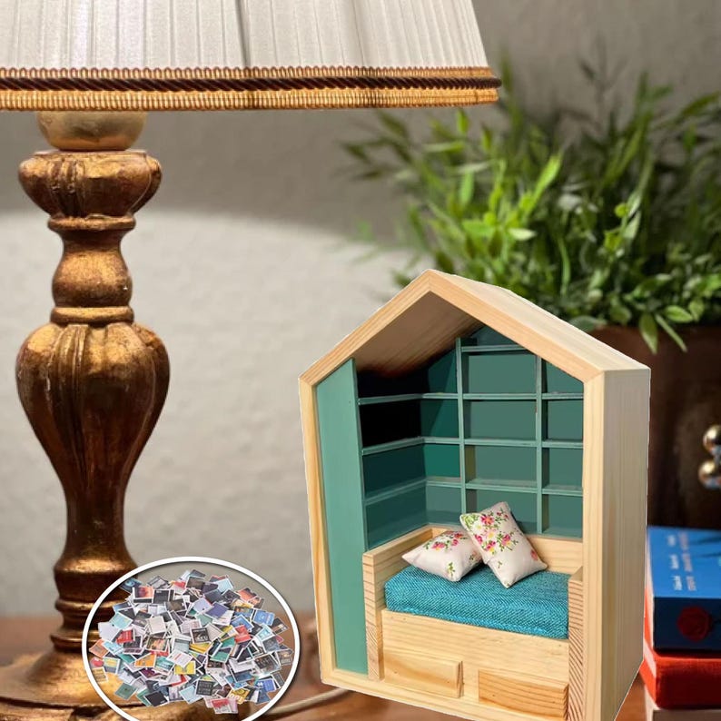 Anxiety Bookroom Shake, Handcrafted Mini Room Box, Small House ...