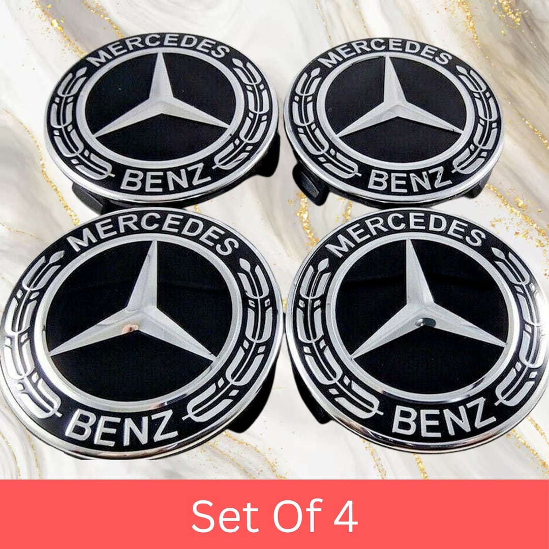 4 X Mercedes Benz Black Alloy Wheel Centre Hub Caps 75mm - Etsy