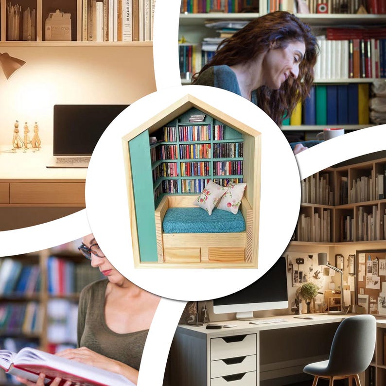 Anxiety Bookroom Shake, Handcrafted Mini Room Box, Small House ...