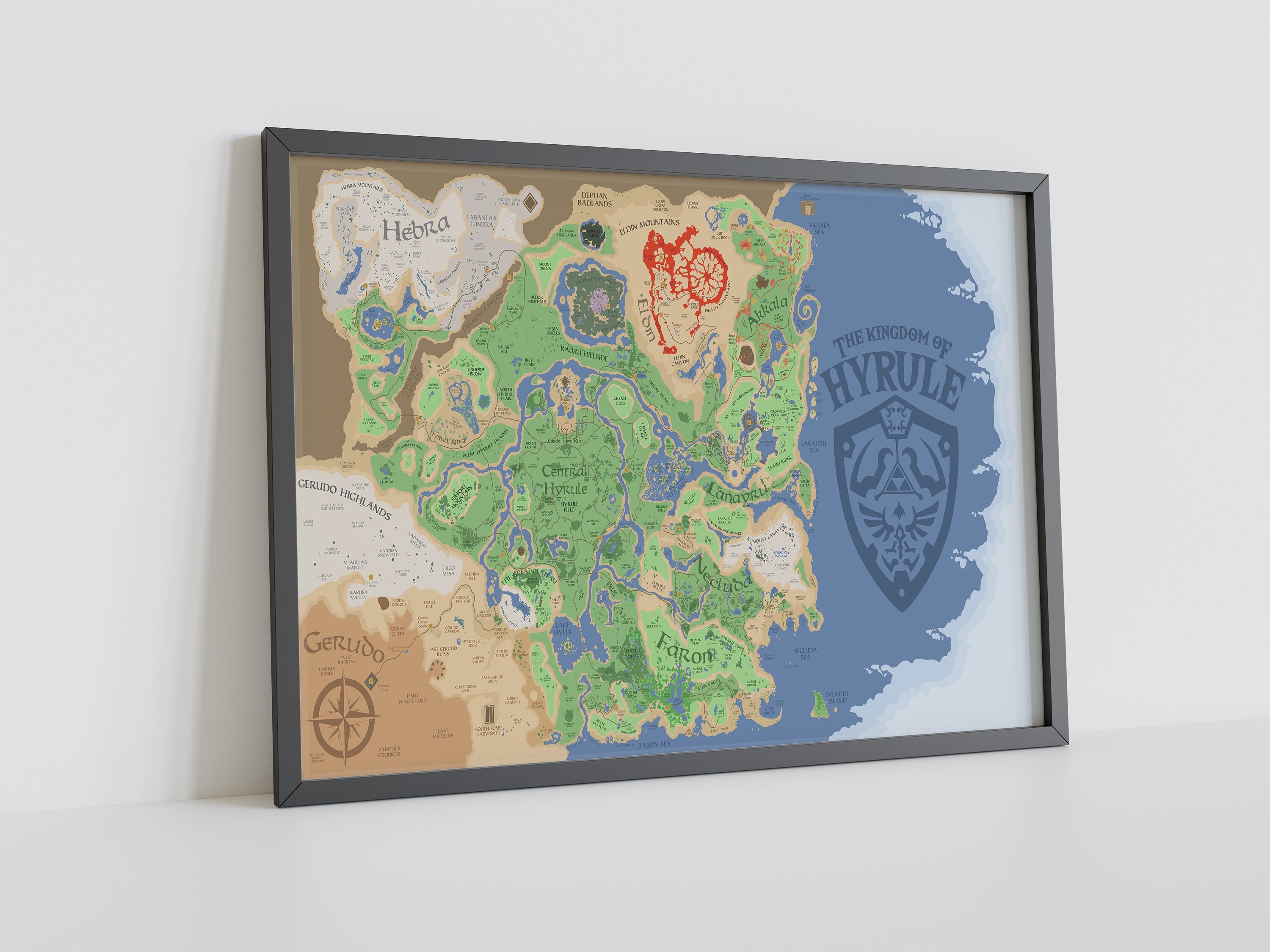 Zelda Map Canvas, the Legend of Zelda Poster, Legend of Zelda Map Art ...
