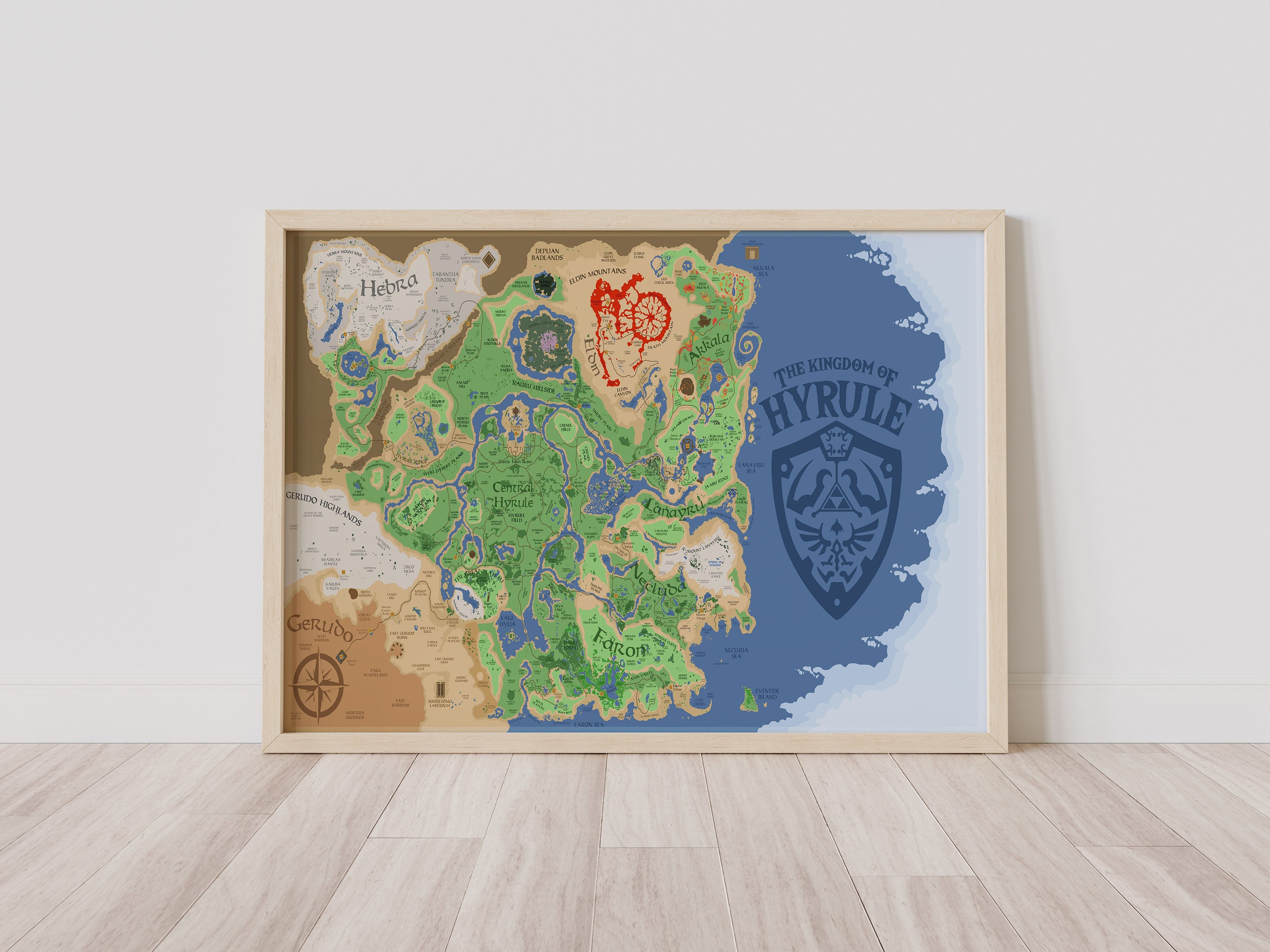Zelda Map Canvas, the Legend of Zelda Poster, Legend of Zelda Map Art ...