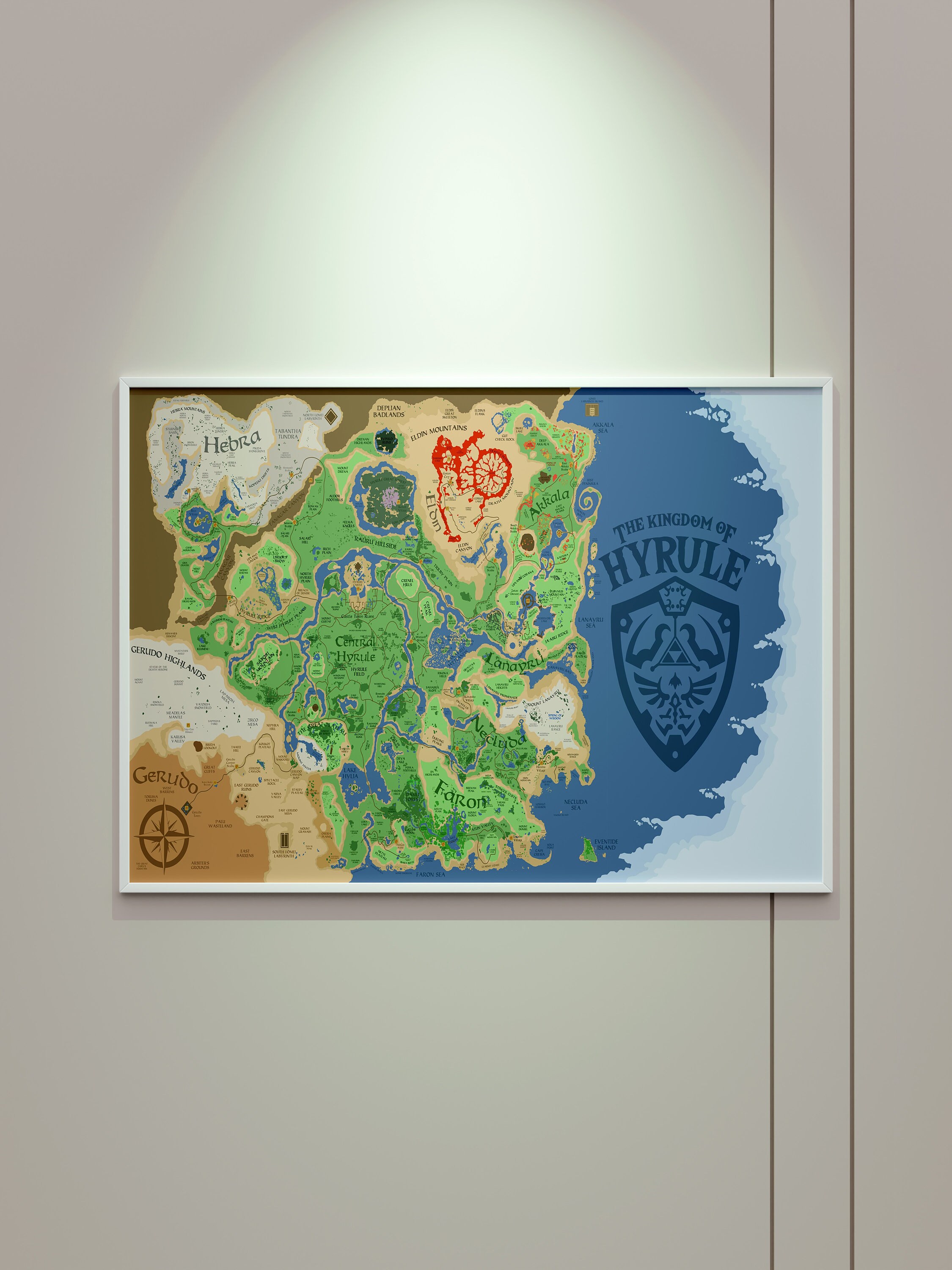 Zelda Map Canvas, the Legend of Zelda Poster, Legend of Zelda Map Art ...