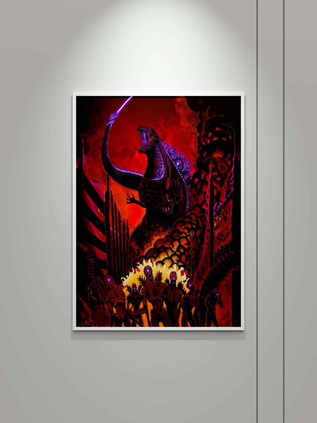 Godzilla Poster Movie Poster Godzilla Canvas Godzilla Art - Etsy