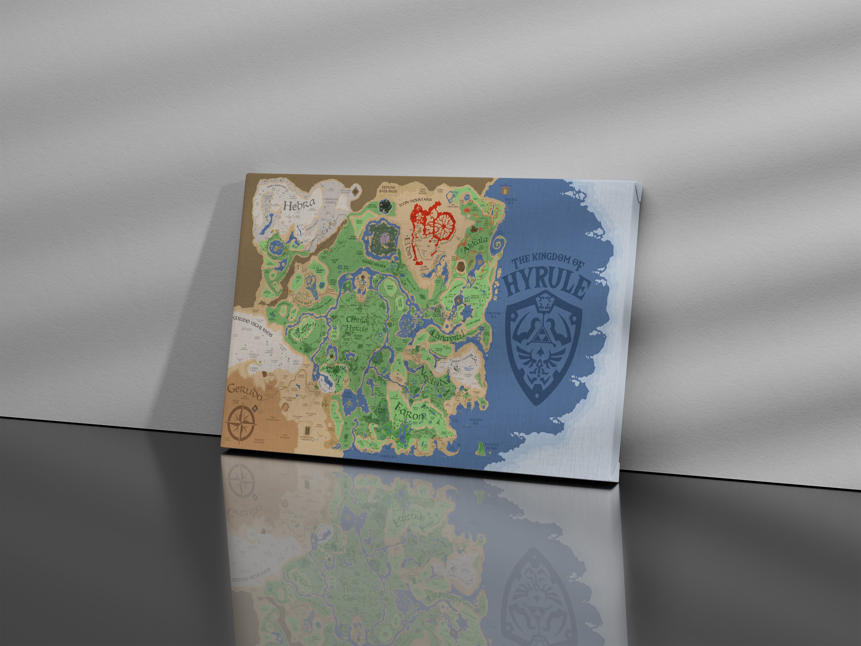 Zelda Map Canvas, the Legend of Zelda Poster, Legend of Zelda Map Art ...