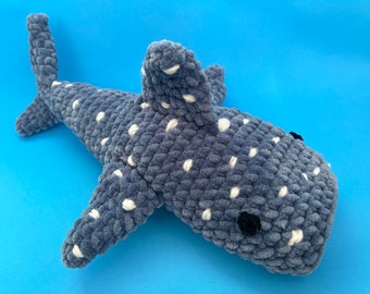Handmade Crochet Mini Whale Shark Plushie Cute and Cuddly Marine Life ...