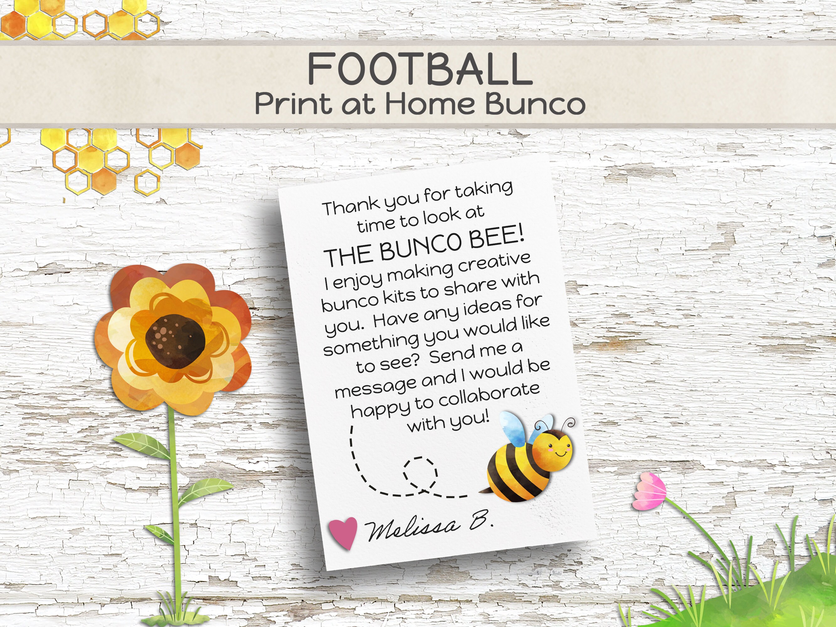 Football Bunco Party Pack Printable Invitation, Sign-in, Name Tags, Fun ...