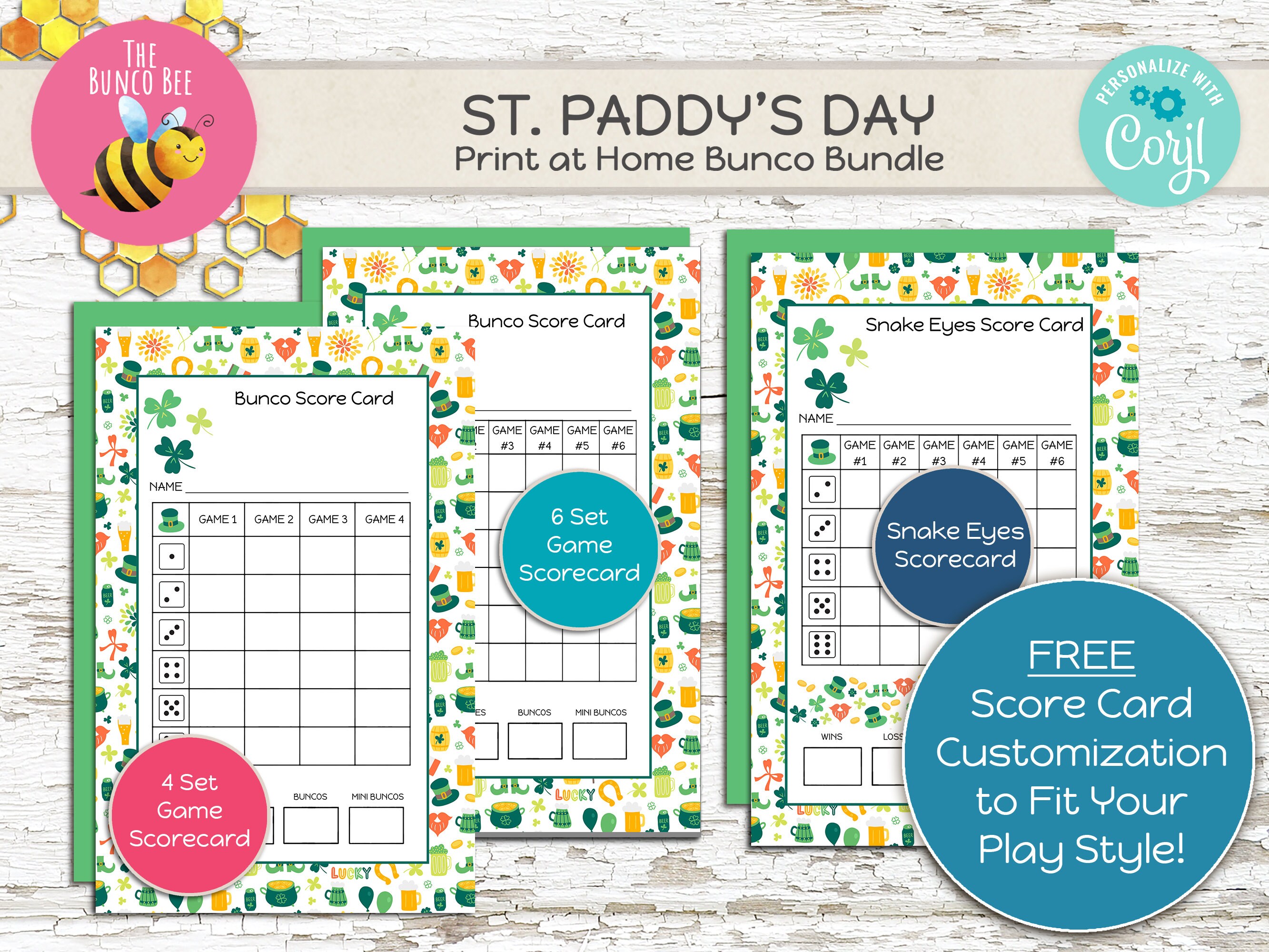 Saint Paddy's Day Bunco Score Cards - Etsy