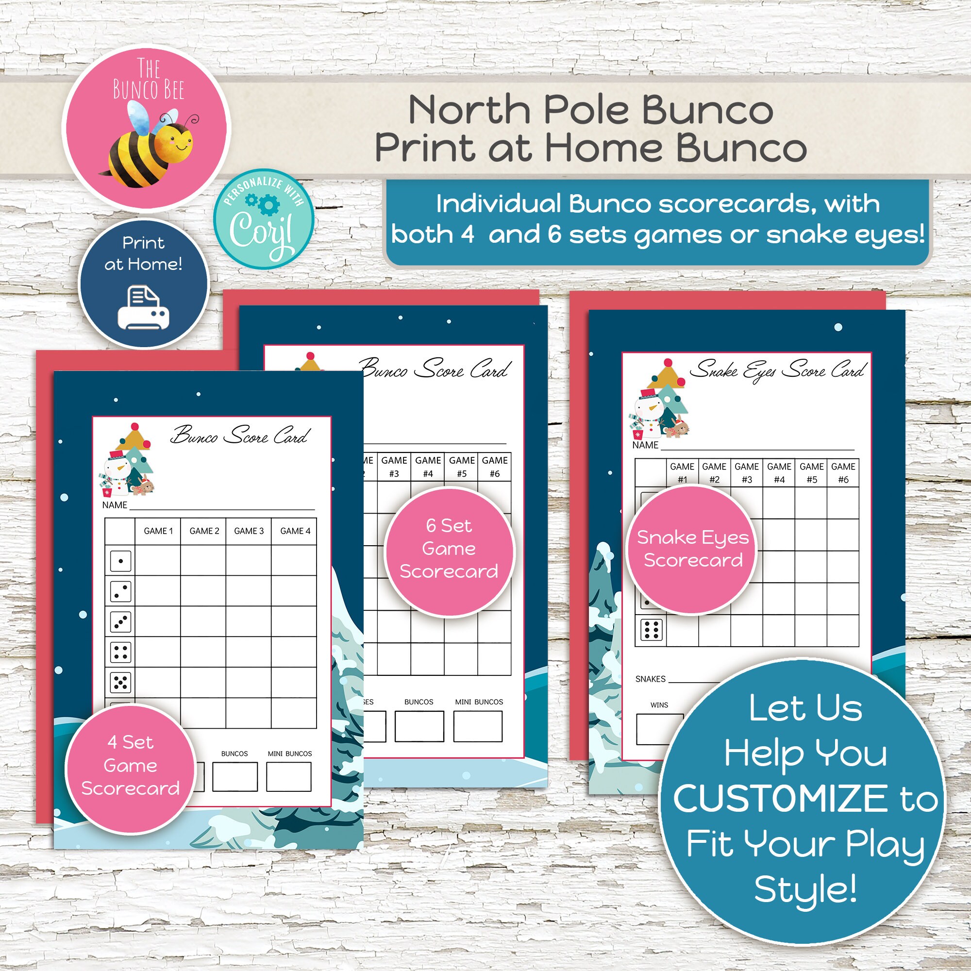 North Pole Bunco, Print at Home Digital Download - Etsy