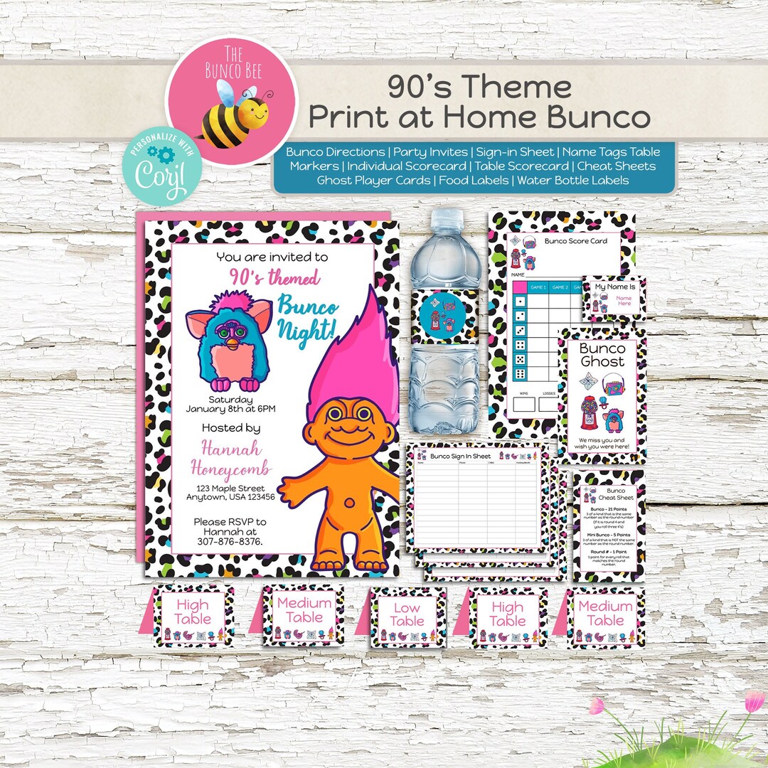 90s Theme Bunco, Bunco Score Cards - Etsy