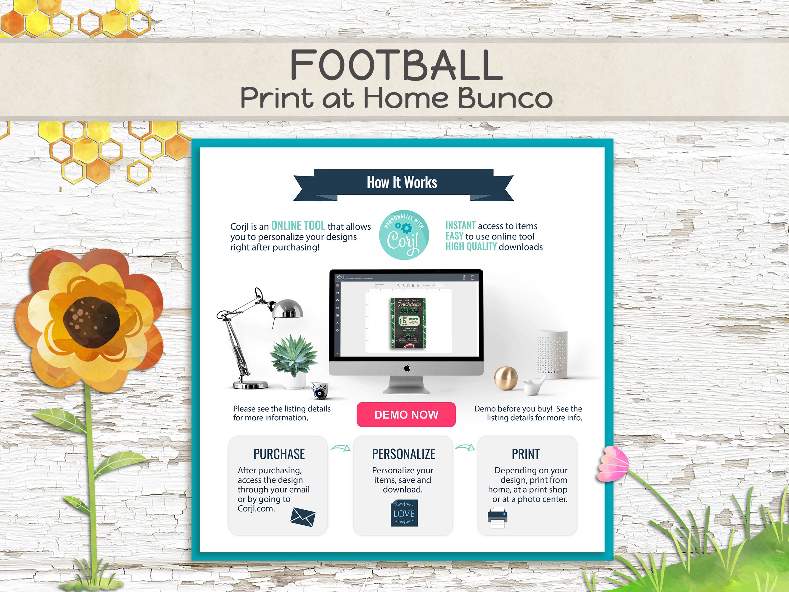 Football Bunco Party Pack - Printable Invitation, Sign-in, Name Tags ...