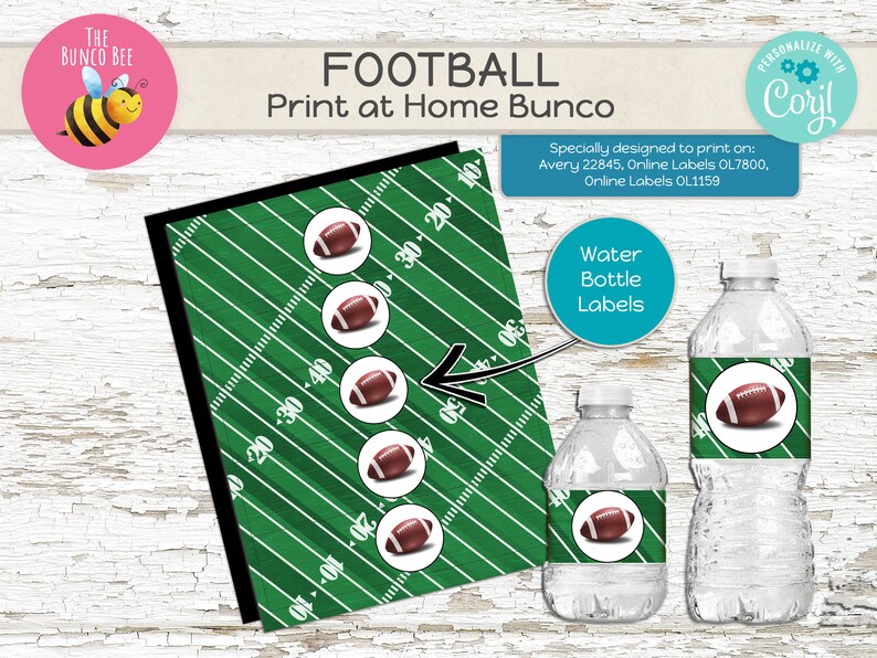 Football Bunco Party Pack - Printable Invitation, Sign-in, Name Tags ...