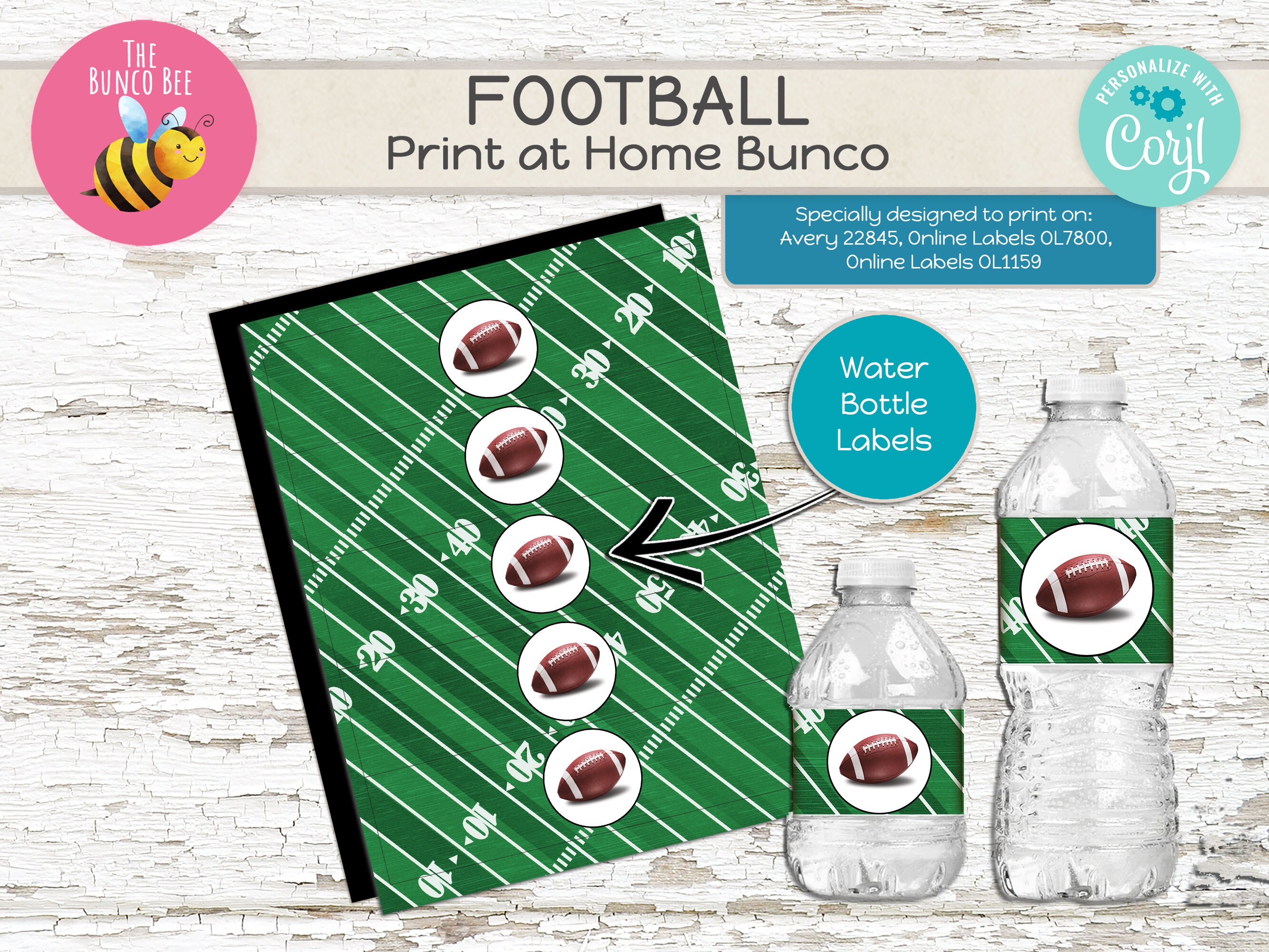 Football Bunco Party Pack - Printable Invitation, Sign-in, Name Tags ...
