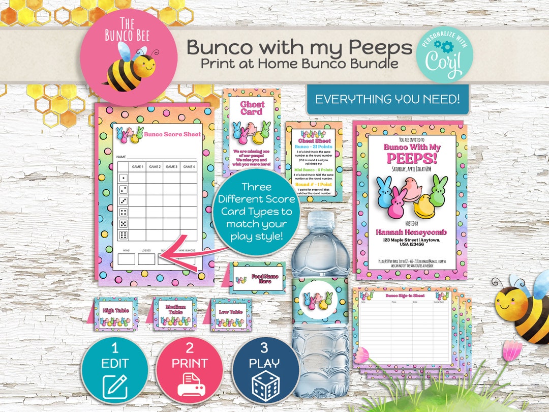 Adorable Easter Bunco Party With Our Print-at-home Kit - Etsy