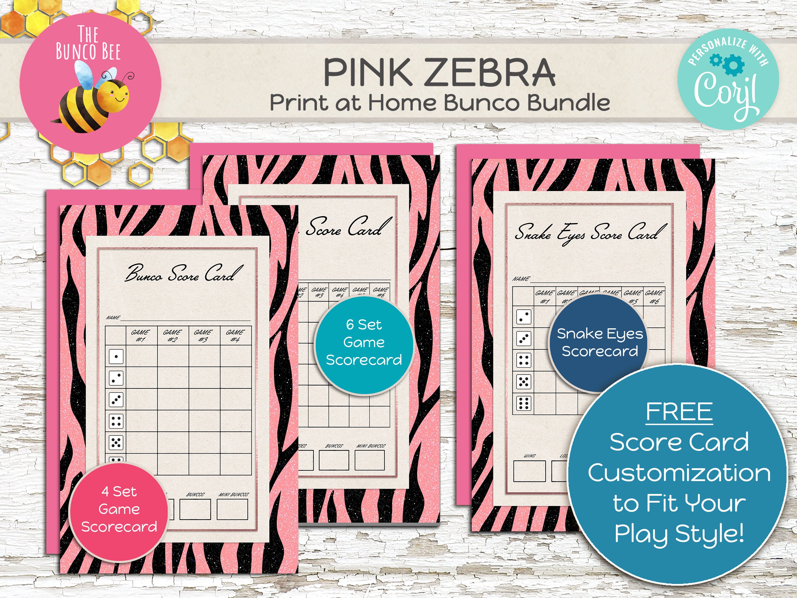 Pink Zebra Printable Bunco Bundle - Etsy