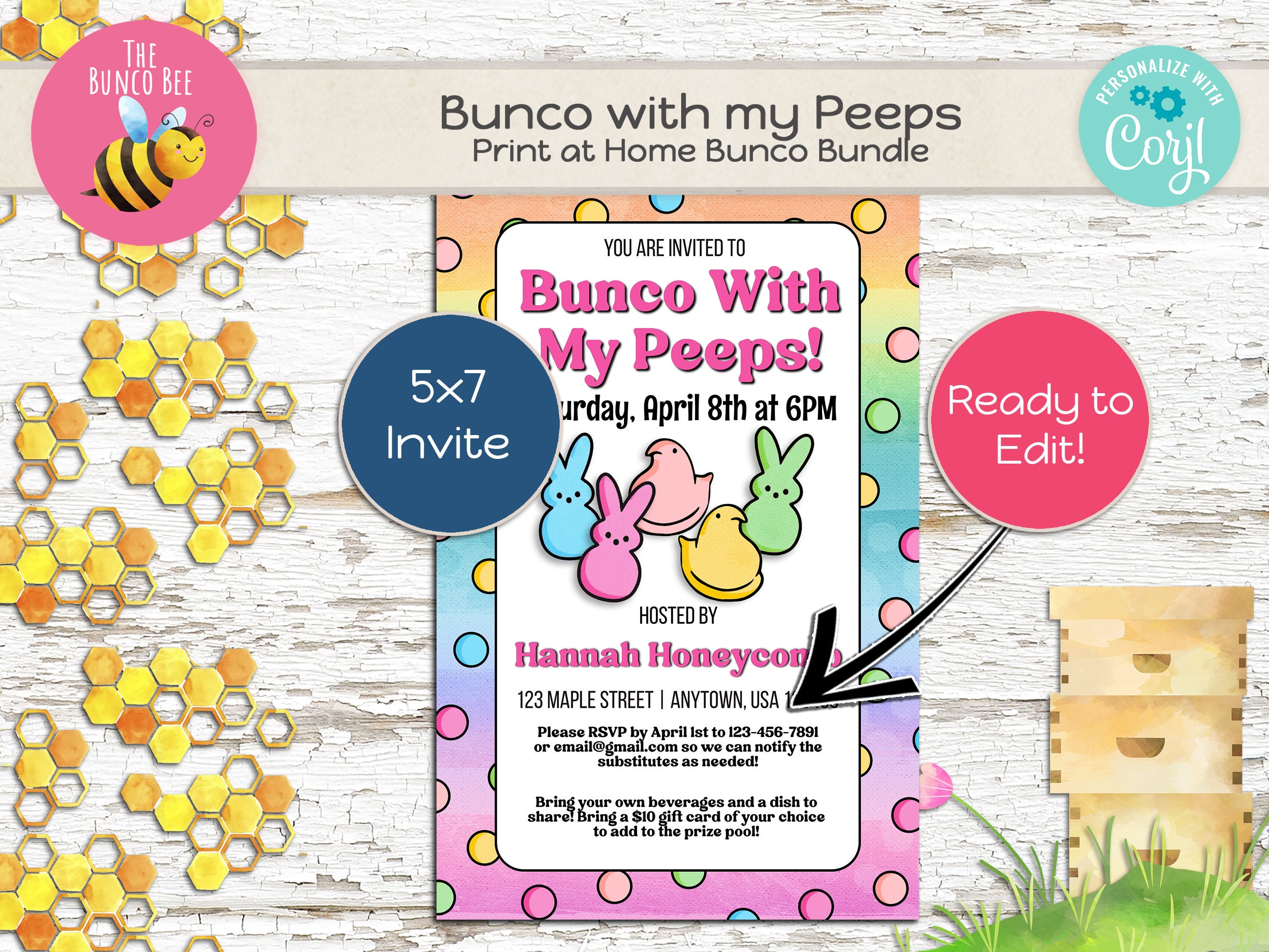 Adorable Easter Bunco Party With Our Print-at-home Kit - Etsy
