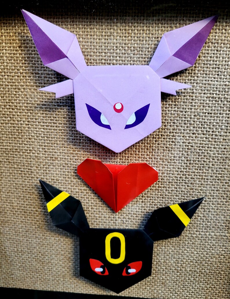 Pokemon Umbreon and Espeon Origami Shadow Box couple - Etsy