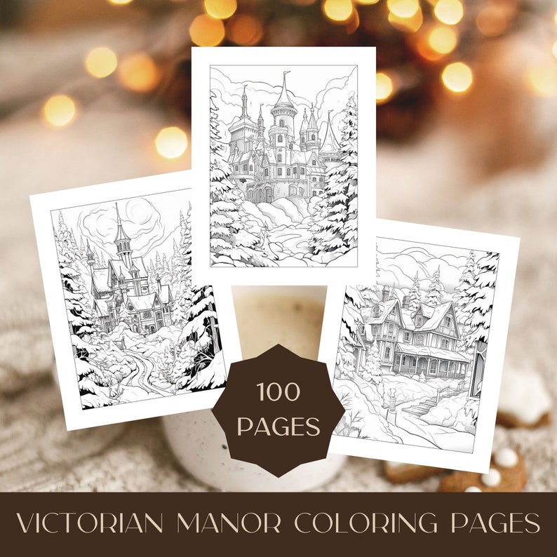 100 Winter Coloring Pages, Adult Coloring Book Printable PDF, Instant ...