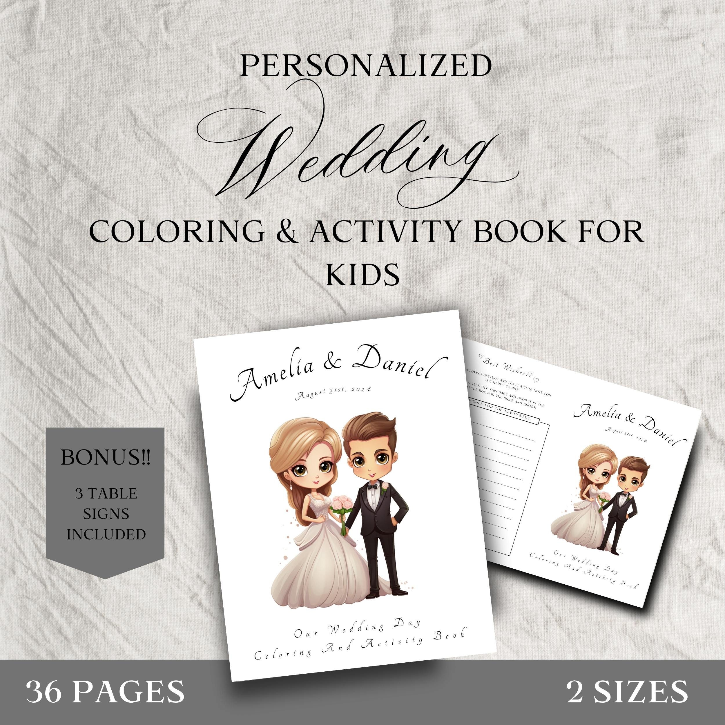 Personalized Wedding Activity and Coloring Book for Kids, Printable ...
