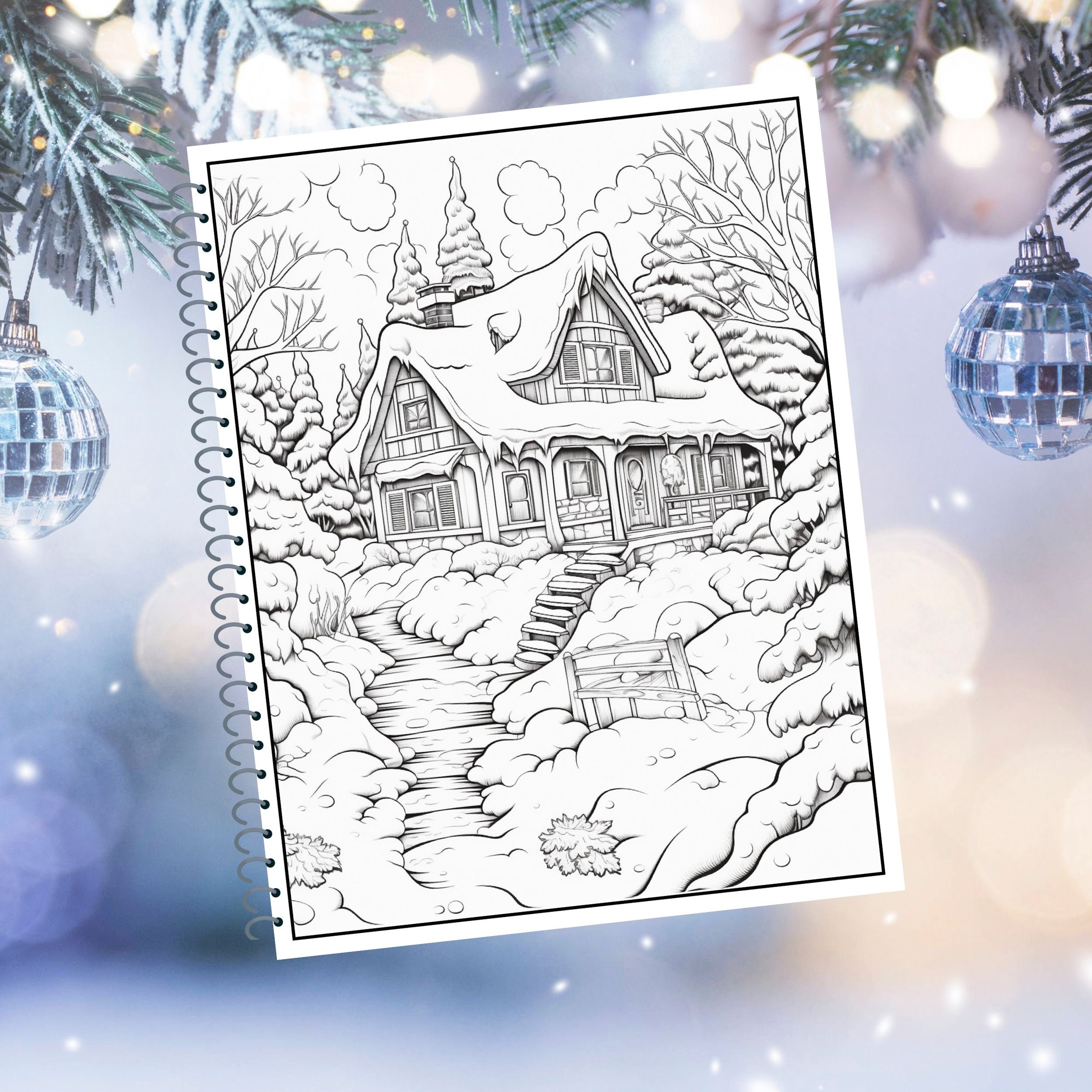 160 Winter Coloring Pages PDF, Christmas Coloring Book, Instant ...