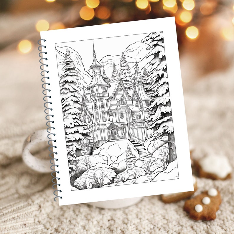 100 Winter Coloring Pages, Adult Coloring Book Printable PDF, Instant ...