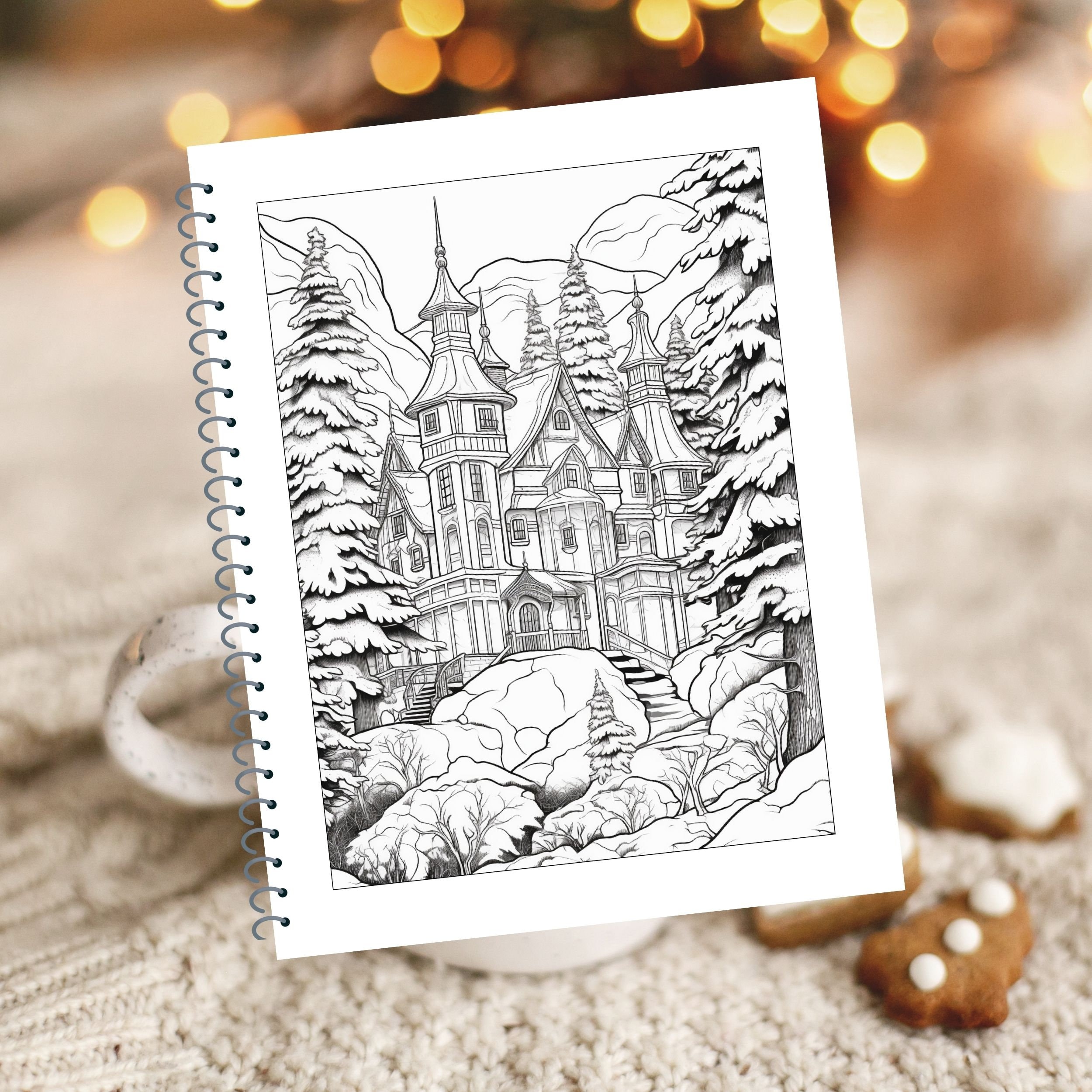 100 Winter Coloring Pages, Adult Coloring Book Printable PDF, Instant ...