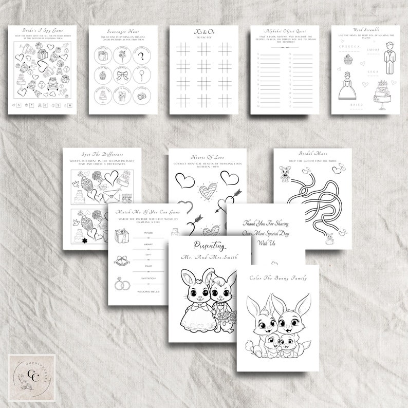 Personalized Wedding Coloring and Activity Book for Kids, Printable ...