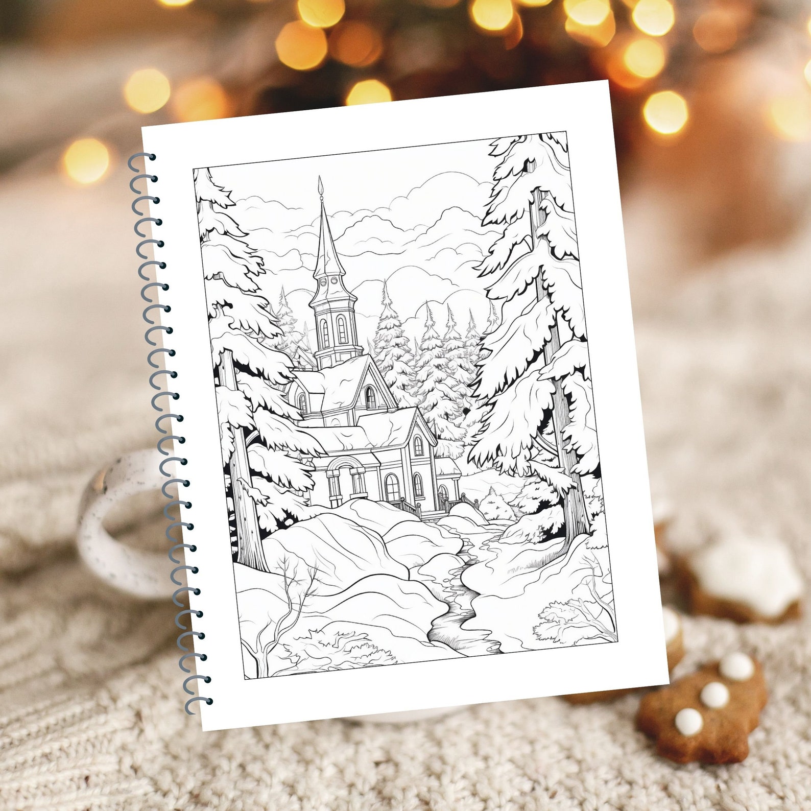 100 Winter Coloring Pages, Adult Coloring Book Printable PDF, Instant ...