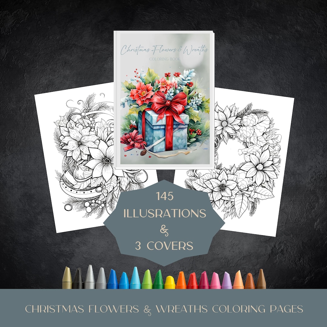 Christmas Coloring Pages for Adults, Printable Adult Coloring Book PDF ...