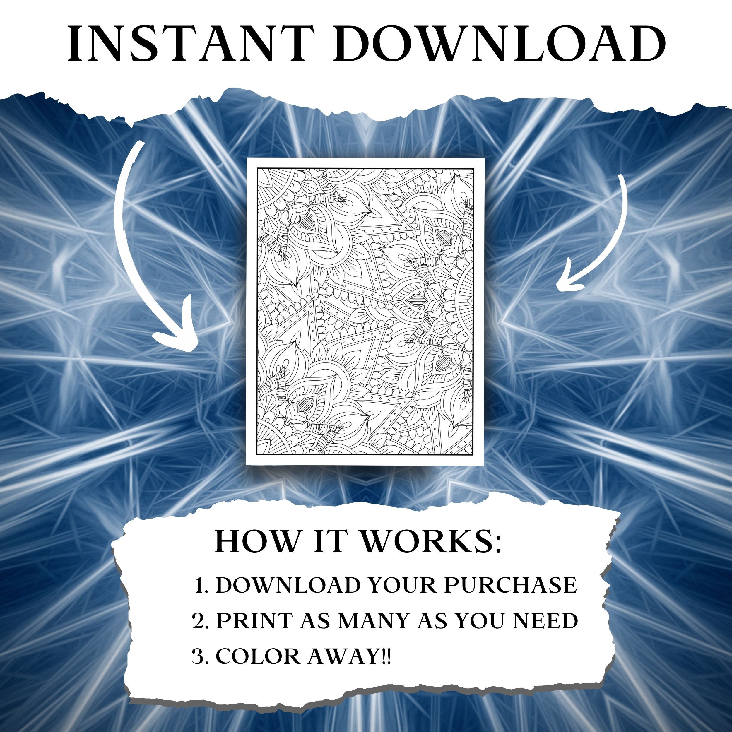 250 Mandala Coloring Pages: Anxiety Relief for Adults (digital Download ...