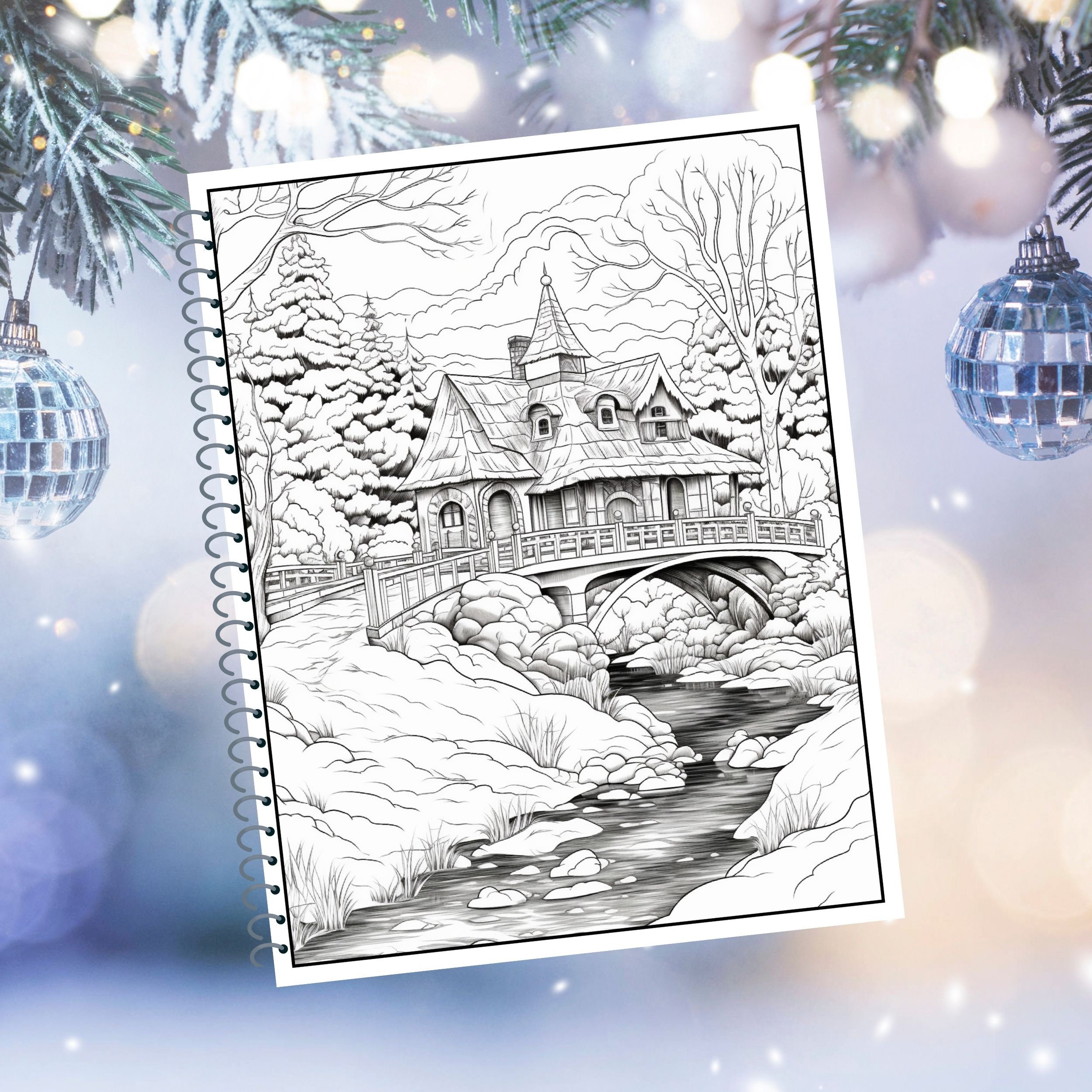 160 Winter Coloring Pages PDF, Christmas Coloring Book, Instant ...